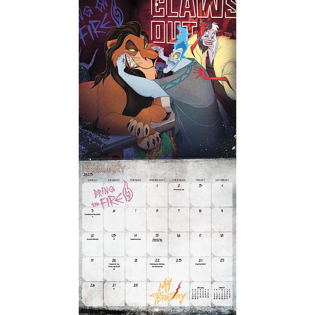 2023 Disney Villains Wall Calendar