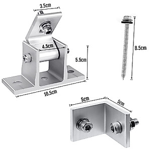 Solar Panel Mounting Brackets - Adjustable Solar Panel Tilt Mount Stand Bracket Support 50W 100W 150W 200W 300W 400W Solar Panels for RV, Roof, Boat, Shed, Off-Grid Systems and Any Flat Surface