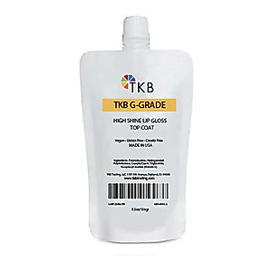 TKB High Shine Lip Gloss Top Coat (G-Grade)- High Shine, Ready To Wear Clear Lip Gloss, DIY Lip Gloss, Mineral Oil Free 5.5oz (156g)
