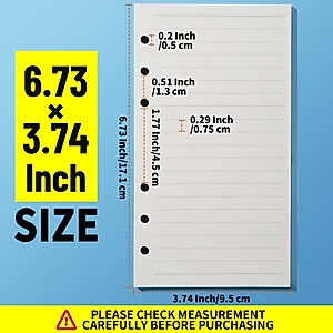 A6 Refill Paper, 3 Pack 45PCS A6 6 Ring Loose Leaf Paper, 2 Pack 160PCS Neon Page Markers, with Binder Pockets & Binder Dividers, LEOBRO A6 Lined Paper Refills for A6 Binder Planner Notebook Journal