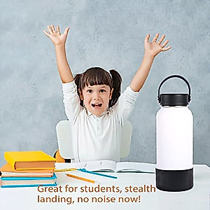 Protective Silicone Sleeve Boot 32oz 40oz for Hydro Flask, Wide Mouth Water Bottle Boot Bottom Base for YETI, Simple Modern,Takeya,MIRA and Flask Rubber Boot BPA Free, Not for Stanley Tumbler(Black)