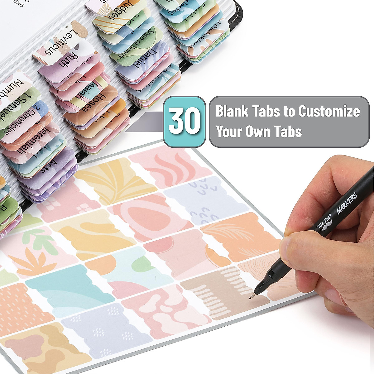 Mr. Pen- Bible Tabs, 120 Tabs, Laminated Bible Tabs for Women and Men, Bible Tabs for Study Bible, Bible Index Tabs, Bible Book Tabs, Bible Labels Tabs, Mr Pen Bible Tabs