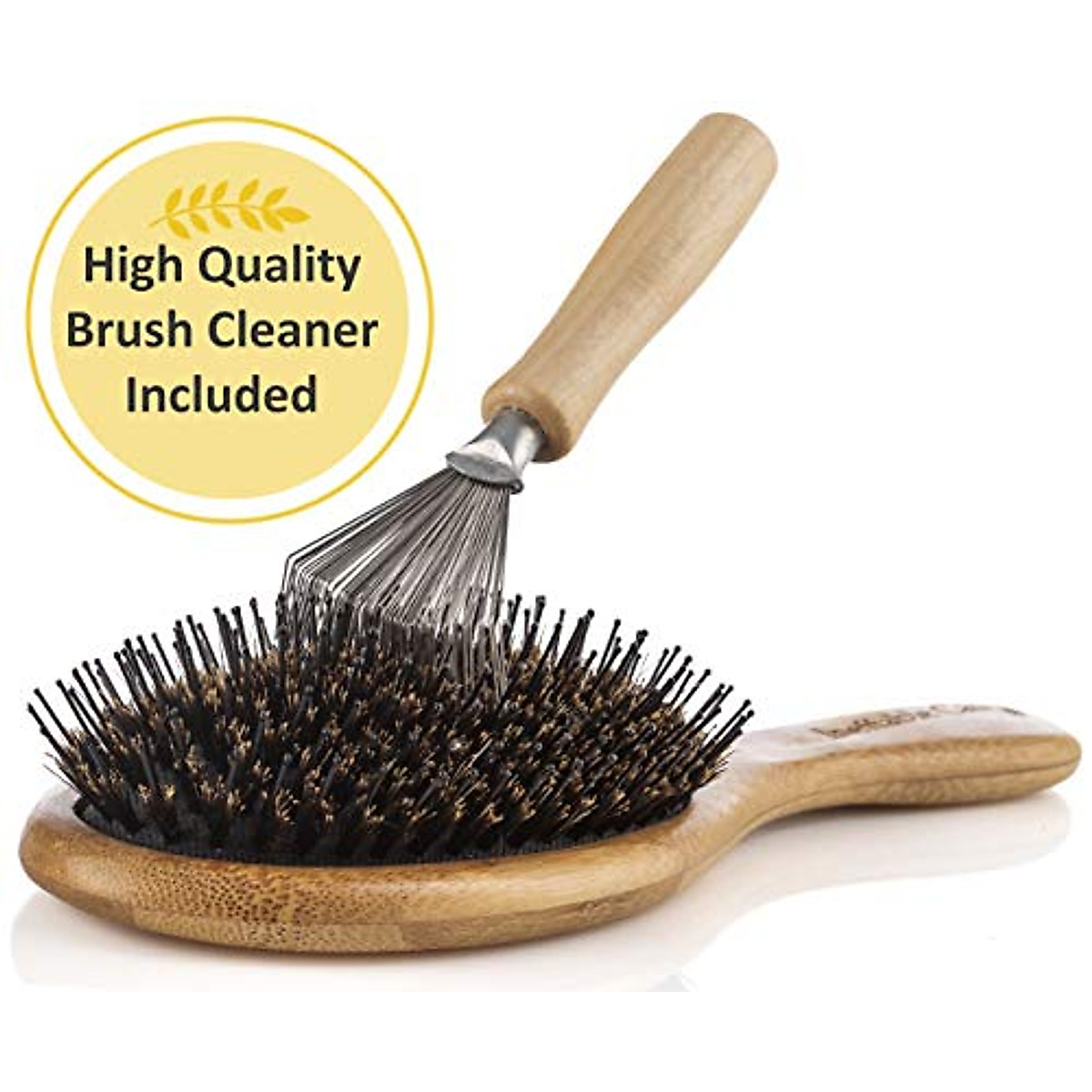 Boar Bristle Hair Brush set – Curved and Vented for Wet and Dry Detangling Hair Brush for Women Long, Thick, Thin, Curly & Tangled Hair Vent Brush - Stocking Stuffers Gift kit