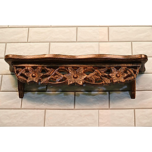 Worthy Shoppee Hand Carved Wall Decor Shelf for Living Room Home Office Drawing Room