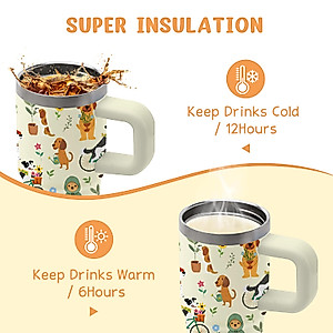 Funny Dog Gifts for Kids, Cute Dog Tumbler with Handle and Straw for Kids 14 oz, Dog Lover Gifts for Toddlers, Best Dog Themed Gifts, Birthday Gifts for Puppy Dog Owner Boys Girls