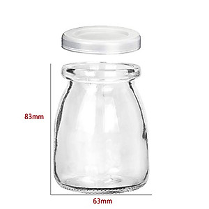 KAMOTA Glass Jars, 40 PACK 4 oz Clear Yogurt Jars With PE Lids, Glass Pudding Jars Yogurt Jars Ideal for Jam, Honey, Wedding Favors, Shower Favors (150ml)