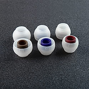 6 PCS/3 Pairs Earbud Tips Yinyoo TRI Clarion Replacement Silicone Ear Buds Tips Earbuds Rubber Tips for 4.50mm-5.50mm Inner Nozzle in Ear Earphones Earbuds(3color, 6PCS,3 Pair,S/M/L)