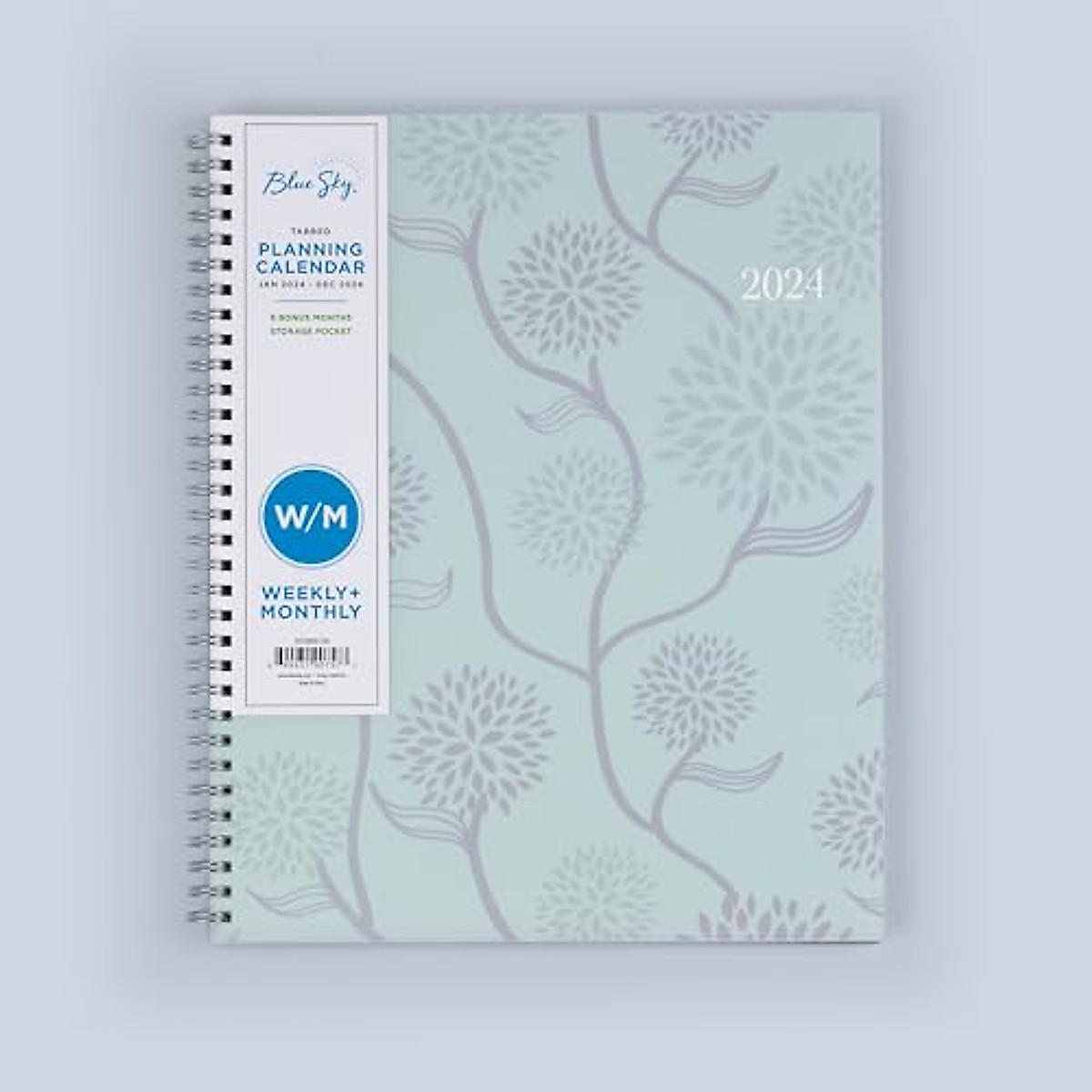 Blue Sky 2024 Weekly and Monthly Planner, January - December, 8.5" x 11", Frosted Cover, Wirebound, Rue Du Flore (101602-24)