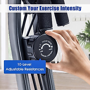 Merax 3 in 1 Adjustable Folding Exercise Bike Convertible Magnetic Upright Recumbent Bike with Arm Bands (Blue&Gray)