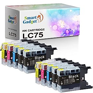[ 10 Pack ] Smart Gadget Compatible Ink Cartridge Replacement Brother LC 75XL LC75XL LC75 [4B+2C+2Y+2M] | Use with MFC-J6510DW J6710DW J6910DW J435W J625DW J280W J5910DW J825DW Printers