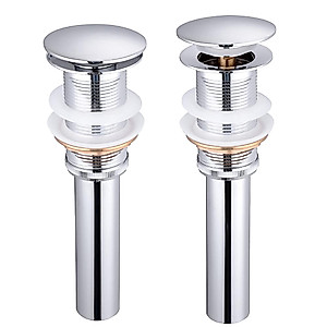Aquaterior 1 5/8" Bathroom Pop up Drain Vessel Sink Drain Solid Brass Kitchen Sink Drains Tub Basin Polished Chrome