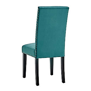 Modway Parcel Performance Velvet Dining Side Chairs - Set of 2, Teal