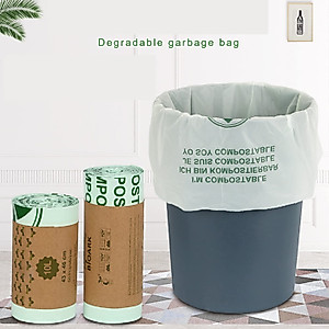 150 Pieces Compostable Trash Bags Biodegradable Kitchen Food Waste Bag, Corn Starch Garbage Bags,Life and Office Scraps Bag Fresh Air Biodegradable Compost Bags