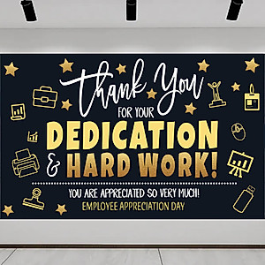 Employee Appreciation Day Banner Backdrop Decorations, We Appreciate You Banner Administrative Professional Day Decorations Background Wall Decor