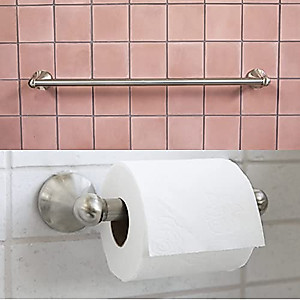 WholesalePlumbing 4-Piece Bathroom Hardware Accessory Set With 24" Towel Bar - Satin Nickel