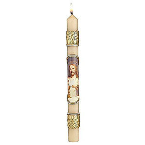 Bread of Life First Holy Communion Hand Decorated Taper Candle, Catholic Gifts for Girls and Boys, Tall Candles, Cirio para Primera Comunion, 9.75 Inches