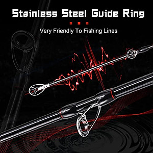 Sougayilang Baitcasting Fishing Rod and Reel Combo, Medium 6'/7' Low Profile with SuperPolymer Handle(2 Pieces 7ft Right)