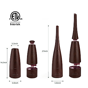 Cool Mist Humidifier，Elecameier Air humidifier for Home/Bedroom with Remote Control 2.3L Smart Air Humidifier for Desk/Office/Bedroom 25dB Whisper Quiet with Auto Shut off dark wood