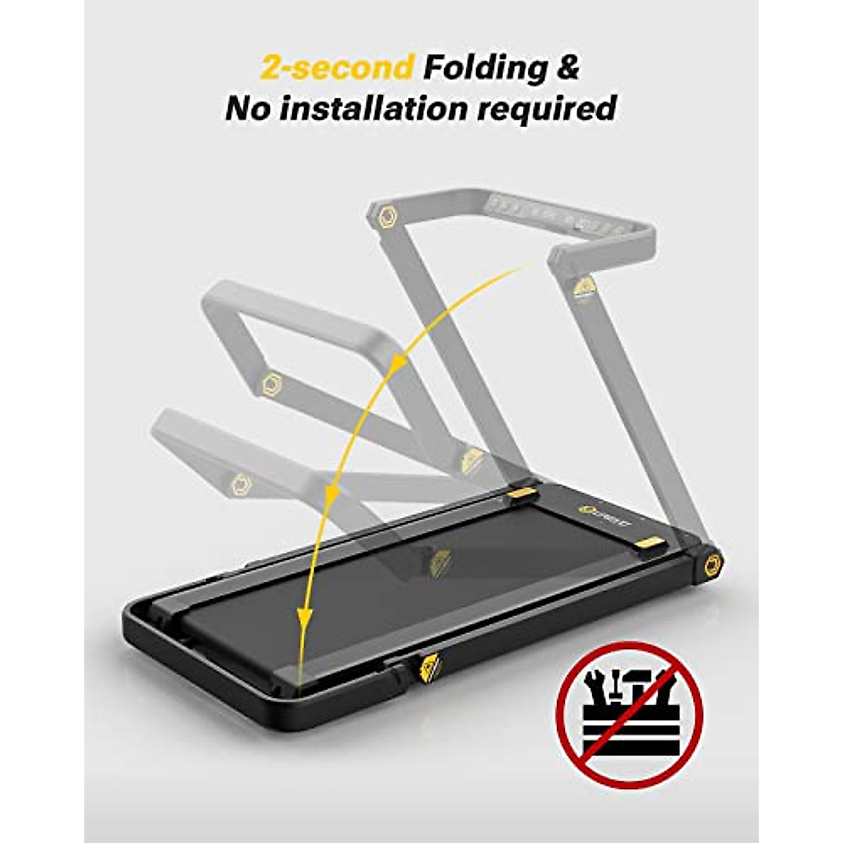 UREVO Treadmill with Desk, 3 in 1 Foldable Treadmill with Removable Desk, Install Free Under Desk Treadmill, 3HP Powerful Walking Treadmill for Office with Remote, Folding Treadmill in 2s Folding