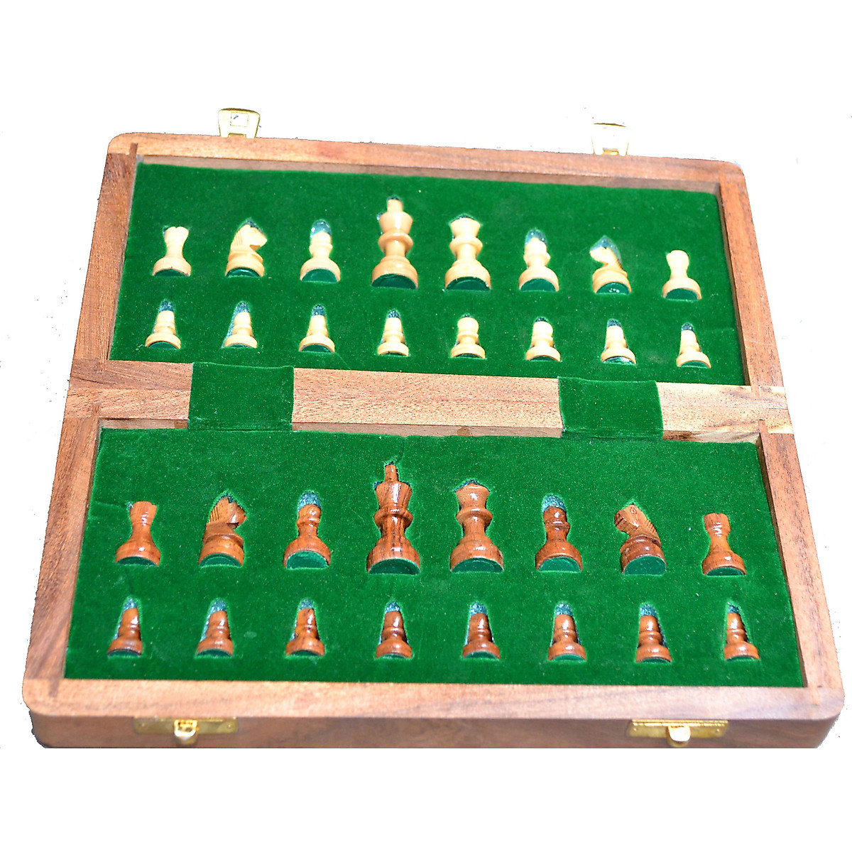 ChessBazar 10x10” Chess Set Chess Set with Bag - Folding Standard Magnetic Travel Chess Board Game Handmade in Fine Rosewood with Storage for Chessmen