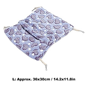 Hztyyier Pet Hamster Hanging Hammock, Coral Fleece Double Layer Hamster Cage Ferret Cage Pet Hammock Bed Hanging Bed