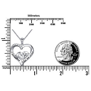 925 Sterling Silver Animal Jewelry Engraved I Love You Like No Otter Sea Otter Heart Pendant Necklace for Women Birthday Gifts (06_I love you like no otter)