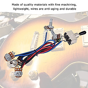 Guitar Wiring Harness Kit, 3 Way Switch 2 Volume 2 Tone 1 Jack 500K Pots for Les Paul LP Guitar Guitar Wiring Kit 1 Vowiring