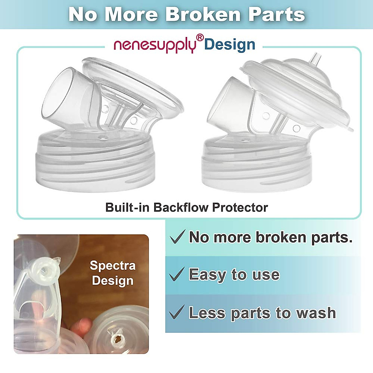 Nenesupply Pump Parts Compatible with Spectra17mm Spectra S1 Spectra S2 Pumps Replace Spectra Pump Parts Replace Spectra S2 Accessories and Duckbill Valve Spectra Flange Backflow Protector