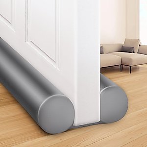 MAXTID Door Draft Stopper 36 Inch, Fits Door Gaps up to 1.7 Inch, Grey Under Door Sweeps Weather Stripping Large Door Noise Blocker Sound Proof Guard