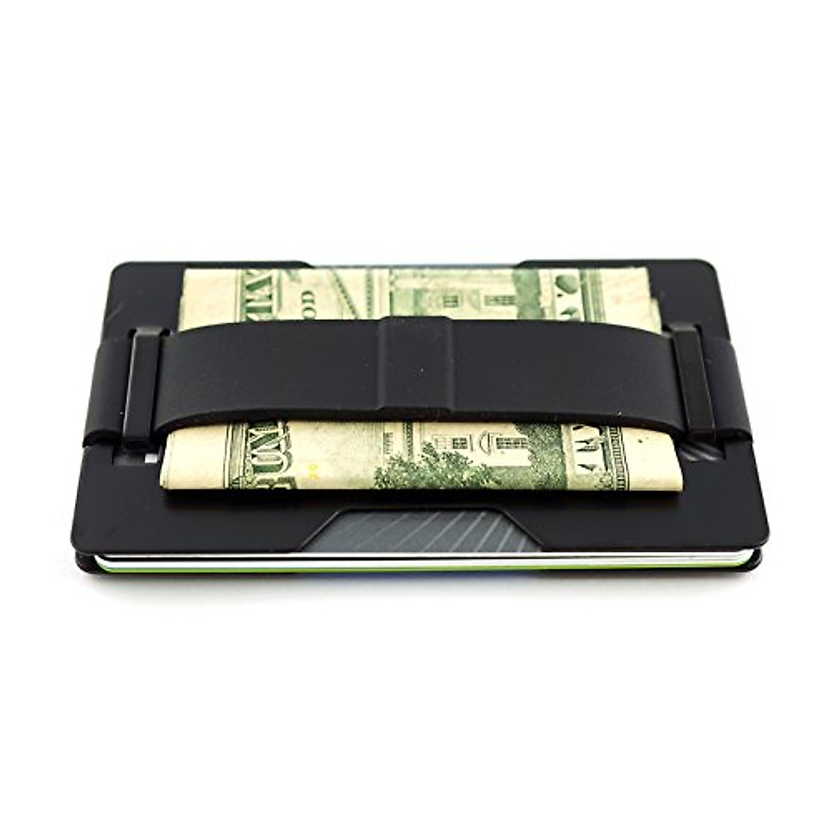 Radix One Black Steel - RFID Blocking Minimalist Front Pocket Ultra Thin Strong Wallet Money Clip Card Holder