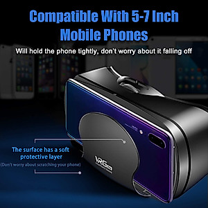 easyCool VR Headset Virtual Reality Glasses for Android Phone New Goggles for Movies Compatible 5-7inch Soft & Comfortable Adjustable Distance[with Remote], Black