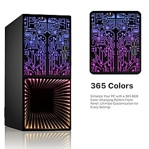 Gaming PC Desktop Intel core i7 8th Gen, TechMagnet Horizon+, AMD RX-550 4GB DDR5, 16GB RAM, 256GB SSD, HDMI, DVI, VGA, RGB Keyboard, Mouse, Wi-Fi, Windows 11 Homefessional (Renewed)
