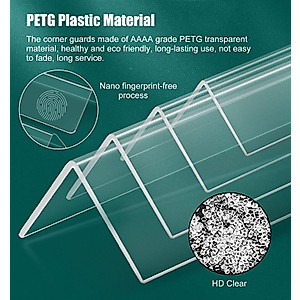 Clear Plastic Wall Corner Guards and Edge Protectors, 4 3 1.7cm Wide Self Adhesive Corner Shield Trim Strips for Home Kitchen Office, Waterproof ( Color : 1.7cm(0.6in) Width , Size : 125cm/49.2in )