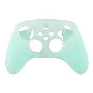 Controller Grip Cover for Xbox Series X/S, Anti-Slip Silicone Skin Protective Cover Case for Microsoft Xbox Series X/S Controller, 2 Pack with 8 Thumb Grips (White+Blue)