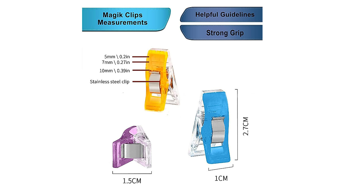 Performore Magik Clips - Multicolored Sewing Clips for Quilting & Crafts