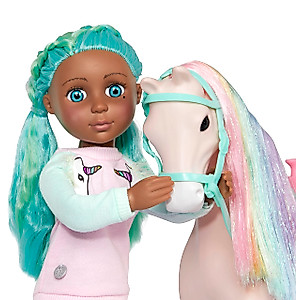 Glitter Girls – 14-inch Toy Horse – Rainbow Mane & Pink Tail – Removable Saddle, Blanket & Brush – Doll Horse Accessories – Kids 3 Years + – Twinkle, Large