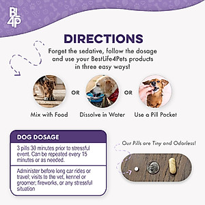 Pet Relax Dog Calming Anxiety Relief - Long-Lasting Dog Relaxants for Stress Relief, Natural Solution for Separation Anxiety, Travel, Thunderstorms, and Fireworks - 400 Odorless, Tasteless Pills