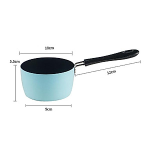 Milk Pan, Small Saucepan Cookware Butter Warmer, Sauce Pan Soup Pot, Sauce Pan for Outdoor Stove Top Breakfast, Induction Cooker, Blue