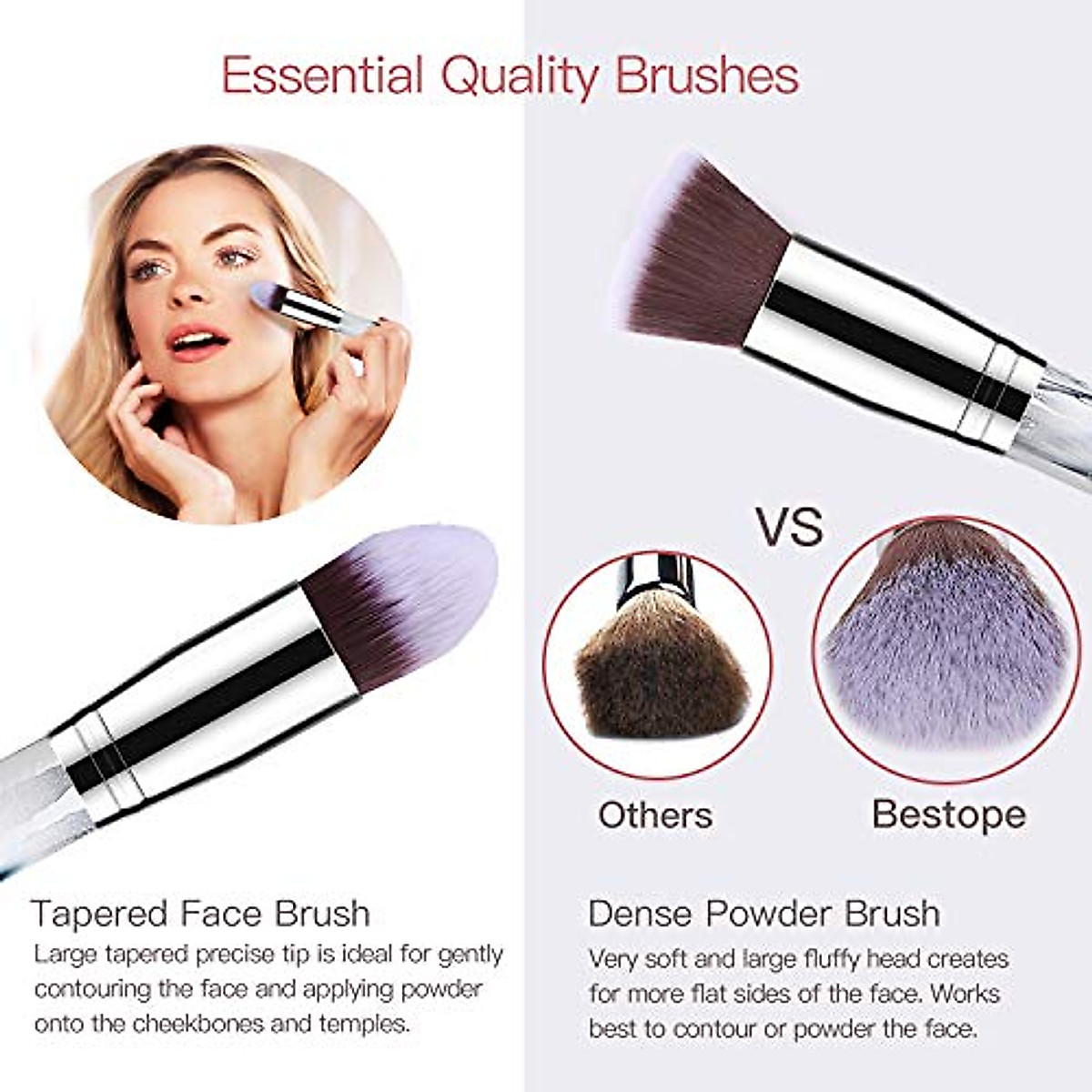 Makeup Brushes 16PCs Makeup Brushes Set with 4PCs Beauty Blender Sponge and 1 Brush Cleaner Premium Synthetic Foundation Brushes Blending Face Powder Eye Shadows Make Up Brushes Tool(Marble)