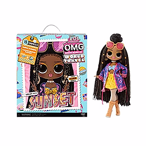 LOL Surprise OMG World Travel Sunset Fashion Doll with 15 Surprises Including Outfit, Travel Accessories and Reusable Playset – Great Gift for Girls Ages 4+