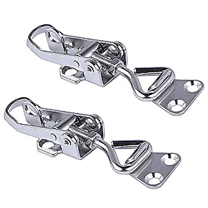 Pebbly Beach 2 Pcs Adjustable Toggle Clamp Latch,Heavy Duty Stainless Steel Padlock Latch 360Lbs Holding Capacity Lock Latches Multipurpose