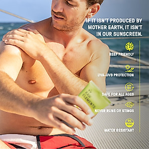 Raw Elements Face and Body Mineral Sunscreen SPF 30 Tube, Organic Sunblock Daily Protection, Non Toxic Reef Safe, Water Resistant, Cruelty Free, 3 oz (Pack of 1)