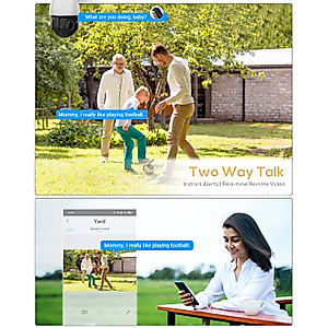 5MP Auto Tracking PTZ Camera - 18x Optical Zoom 4.7-84.6mm Lens, 2-Way Talk & Siren, Human/Vehicle Detection, 165ft IR Night Vision, Auto Cruise, Compatible for Hikvision PTZ Camera Outdoor