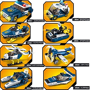 Ulanlan 8-in-1 Military Helicopter Building Bricks Toys, STEM Building Toys 381PCS Creative Gunship Construction Toys Armed Plane Military Vehicles Blocks Kit for Kids Age 6 +