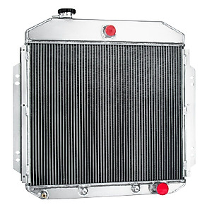 Lizroodia 4 Row Aluminum Radiator Compatible with 1957 1958 1959 1960 Ford F100 Chevy V8 Engine Configuration