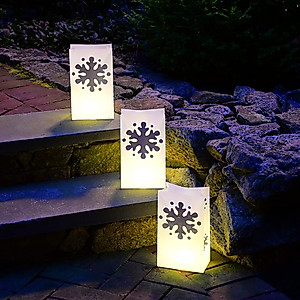 LumaBase 82236 Battery Operated LED Luminaria Kit, Snowflake