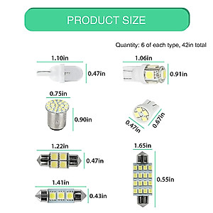 Crynod 42 PCS T10 Car LED License Plate Light Combination Sets, 12V IP68 Waterproof Automobile Dome Lights Replacement, Universal Vehicle Read Light Kit for Car Truck SUV (White Light)
