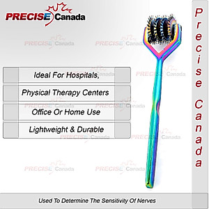 PRECISE CANADA Wartenberg Pinwheel, 4 Heads Pin Wheel Rainbow Color