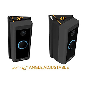 Mars Outpost Adjustable Mount for RingWired Corner Adjustable Mounting Bracket Wedge 20-45 Degree 20/25/30/35/40/45 Degree Slim & Strong, Black