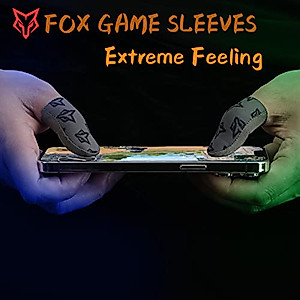 rinsfox Fox C1 Super Sensitive Mobile Game Finger Sleeves (4pcs) For PUBG Knives Out/Rules of Survival-Gray (Gray)